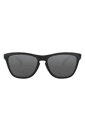 Oakley Oakley 55mm Polarized Rectangle Sunglasses Black/ Black