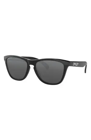 Oakley 55mm Polarized Rectangle Sunglasses - Black/ Black