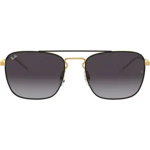 Ray-ban 55mm Metal Aviator Sunglasses - Black/gold
