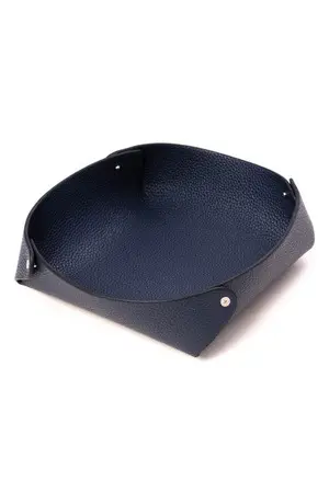 BEY-BERK Catchall Leather Valet Tray - Black