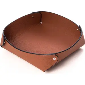 BEY-BERK Catchall Leather Valet Tray - Saddle