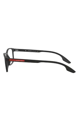 Prada 54mm Rectangle Optical Glasses - Rubber Black