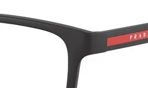 Prada 54mm Rectangle Optical Glasses - Rubber Black