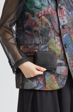 Comme Des Garçons Classic Leather Half Zip Wallet - Black
