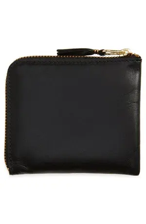 Comme Des Garçons Classic Leather Half Zip Wallet - Black