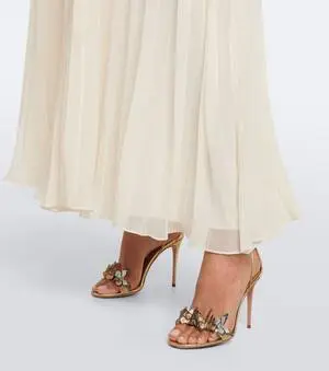 AQUAZZURA Papillon 105 Appliqué Leather Sandals
