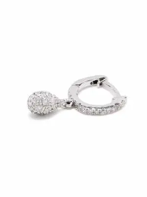 DE JAEGHER 18kt White Gold Diamond Single Drop Hoop Earring