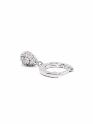 DE JAEGHER 18kt White Gold Diamond Single Drop Hoop Earring