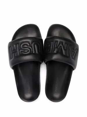AMBUSH Logo-quilted Slides - Black