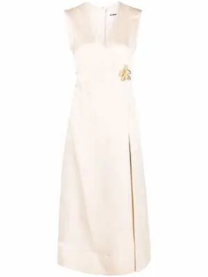 JIL SANDER Silk Midi Wrap Dress