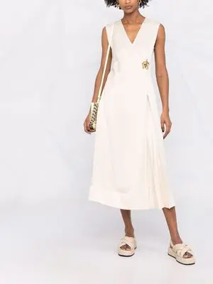 JIL SANDER Silk Midi Wrap Dress