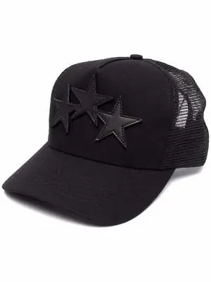 Amiri Three Star Patch Trucker Hat - Black