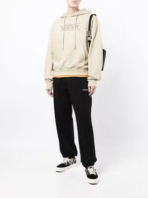 Off-White Logo-embroidered Cotton Hoodie