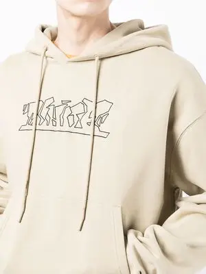 Off-White Logo-embroidered Cotton Hoodie