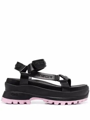 Stella McCartney Trace Logo-embossed Flatform Sandals - Black