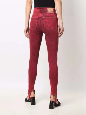 DIESEL® Marble Finish Skinny Jeans - Red