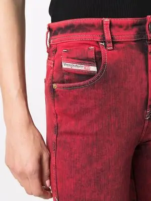 DIESEL® Marble Finish Skinny Jeans - Red