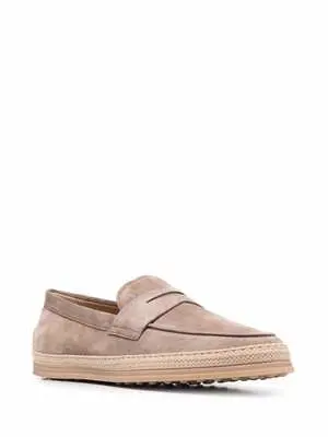 TOD'S Woven-trim Penny Loafers - Neutrals