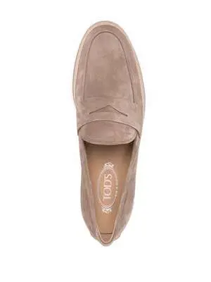 TOD'S Woven-trim Penny Loafers - Neutrals