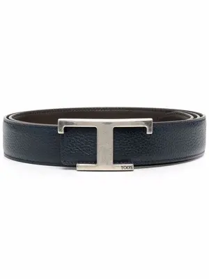 TOD'S T Logo Buckle Belt - Blue