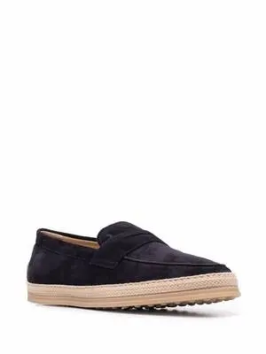 TOD'S Woven-trim Penny Loafers - Blue
