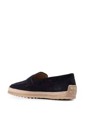 TOD'S Woven-trim Penny Loafers - Blue