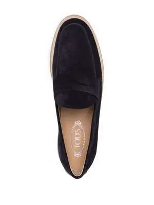 TOD'S Woven-trim Penny Loafers - Blue