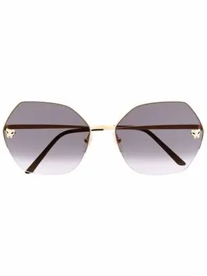 Cartier Geometric-frame Gradient Sunglasses - Gold