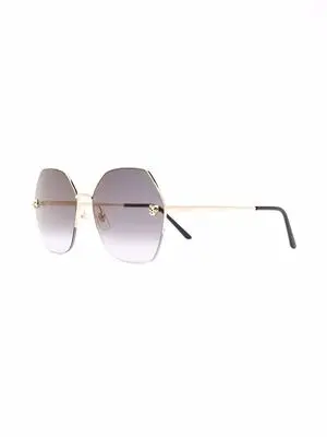 Cartier Geometric-frame Gradient Sunglasses - Gold
