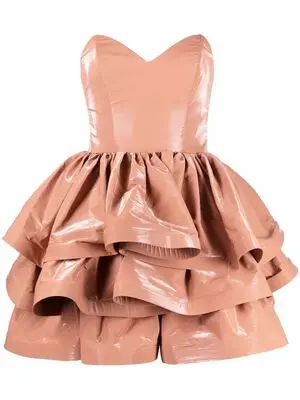 Elisabetta Franchi Layered Ruffled Mini Dress Pink