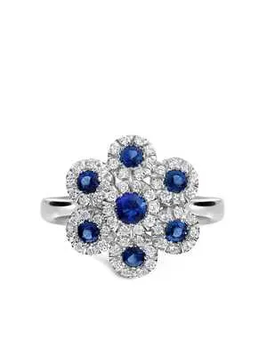 LEO PIZZO 18kt White Gold Sapphire And Diamond Ring - Silver