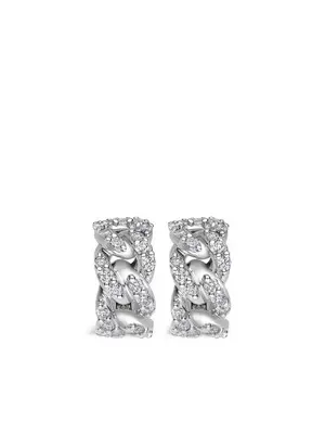 LEO PIZZO 18kt White Gold Diamond Groumette Earrings - Silver