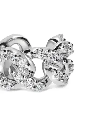 LEO PIZZO 18kt White Gold Diamond Groumette Earrings