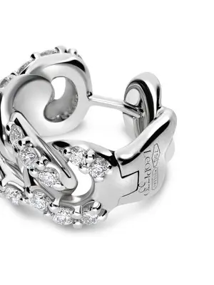 LEO PIZZO 18kt White Gold Diamond Groumette Earrings