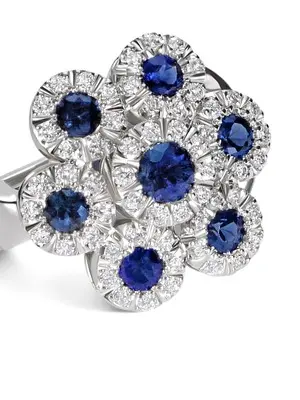LEO PIZZO 18kt White Gold Sapphire And Diamond Stud Earrings