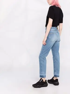 Off-White Cropped Logo Jeans