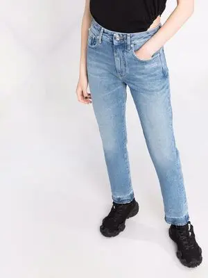 Off-White Cropped Logo Jeans