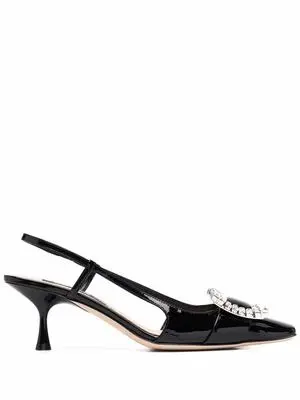 SERGIO ROSSI Embellished-buckle Mules
