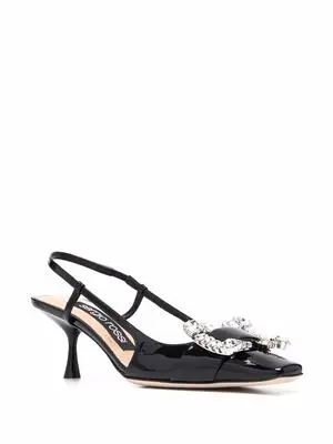 SERGIO ROSSI Embellished-buckle Mules