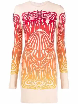 Stella McCartney Graphic Print Long Sleeve Mini Dress