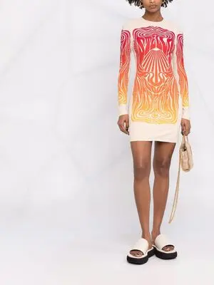 Stella McCartney Graphic Print Long Sleeve Mini Dress
