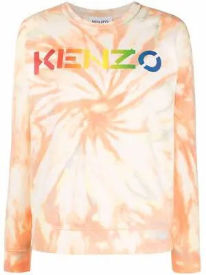 Kenzo Tie-dye Organic-cotton Sweatshirt - Orange