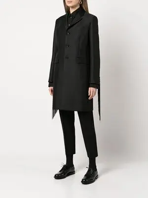 Comme Des Garçons Fringe-sleeve Single-breasted Coat