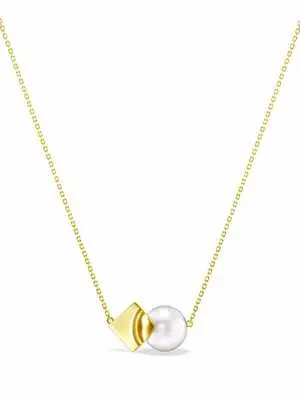 TASAKI 18kt Yellow Square Leaf Pearl Pendant - Gold