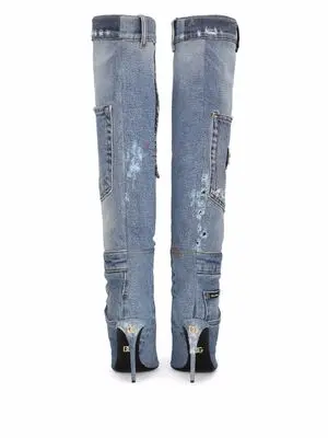 Dolce & Gabbana Patchwork Denim Boots
