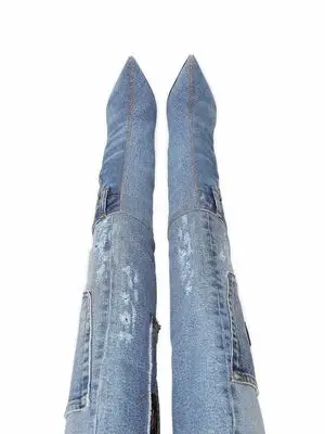 Dolce & Gabbana Patchwork Denim Boots