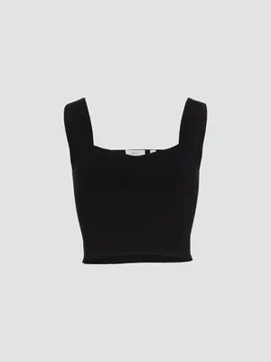 A.L.C. Jordana Sleeveless Cropped Top - Black