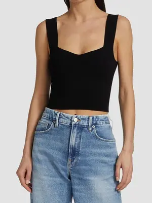 A.L.C. Jordana Sleeveless Cropped Top - Black