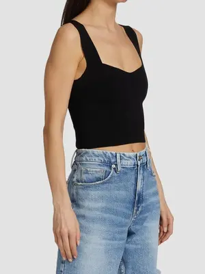 A.L.C. Jordana Sleeveless Cropped Top - Black