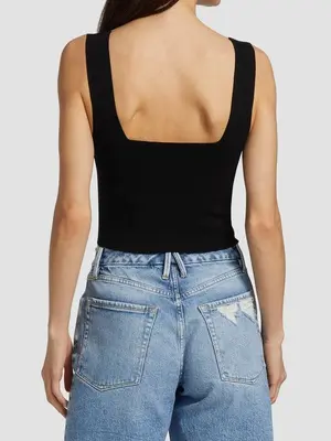 A.L.C. Jordana Sleeveless Cropped Top - Black